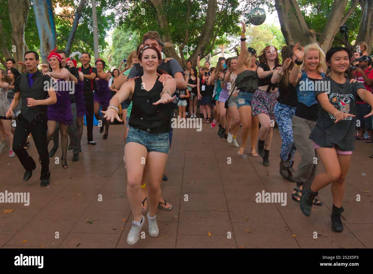 Sydney, Australia. January, 2011 A flash mob dance in celebration of ...