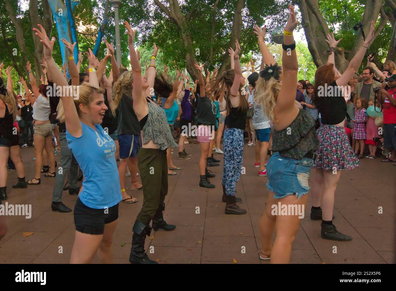 Sydney, Australia. January, 2011 A flash mob dance in celebration of ...