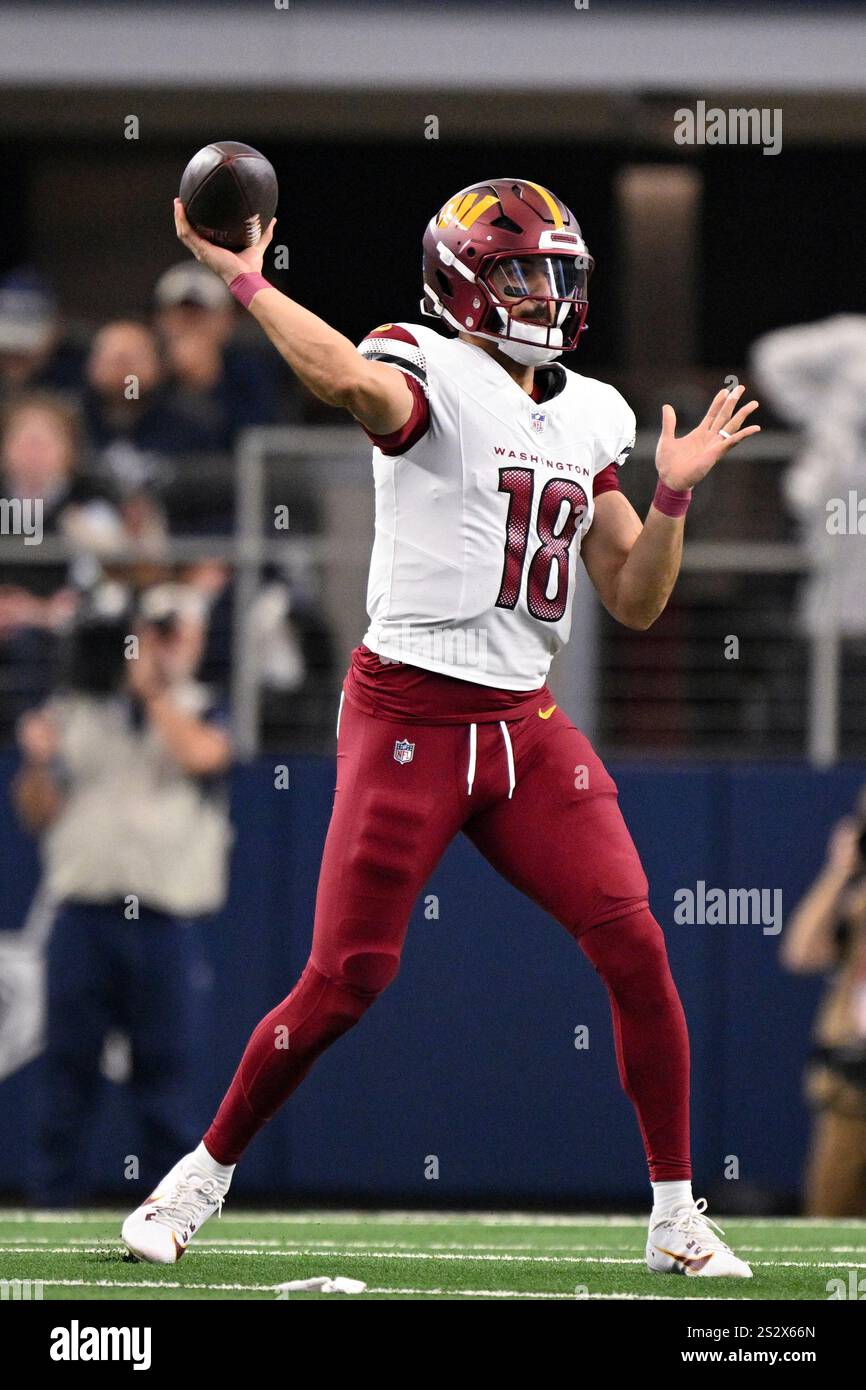 Washington Commanders quarterback Marcus Mariota (18) passes the ball ...