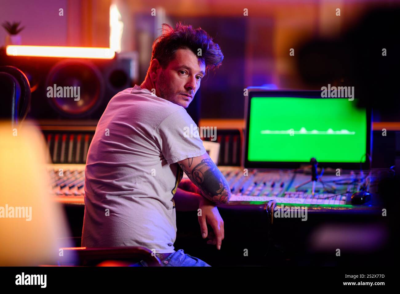 Portrait sound engineer adjusting hi-res stock photography and images ...