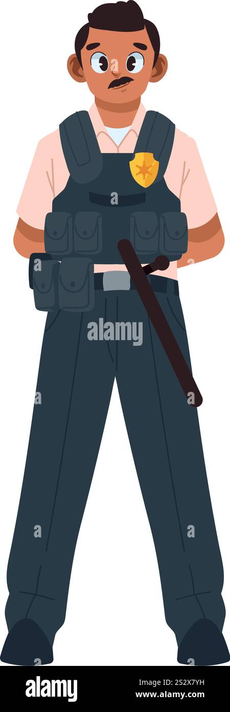 prison guard with bulletproof vest Stock Vector Image & Art - Alamy