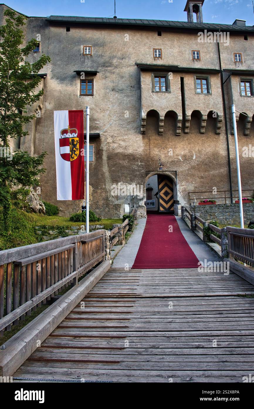 Golling an der Salzach, Austria - June 15, 2021: Bridge leading to ...