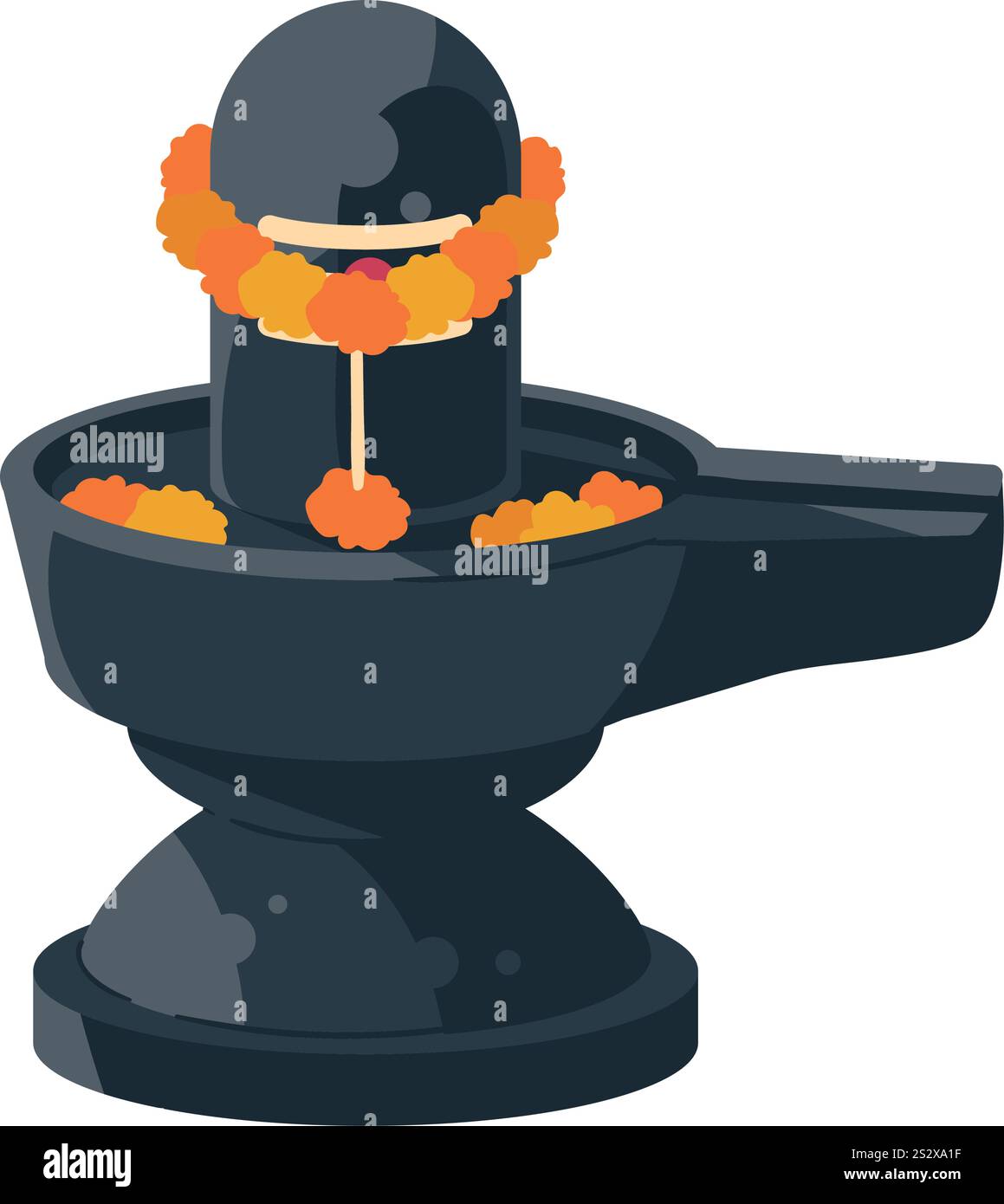 shivaratri lingam and marigold flowers Stock Vector Image & Art - Alamy