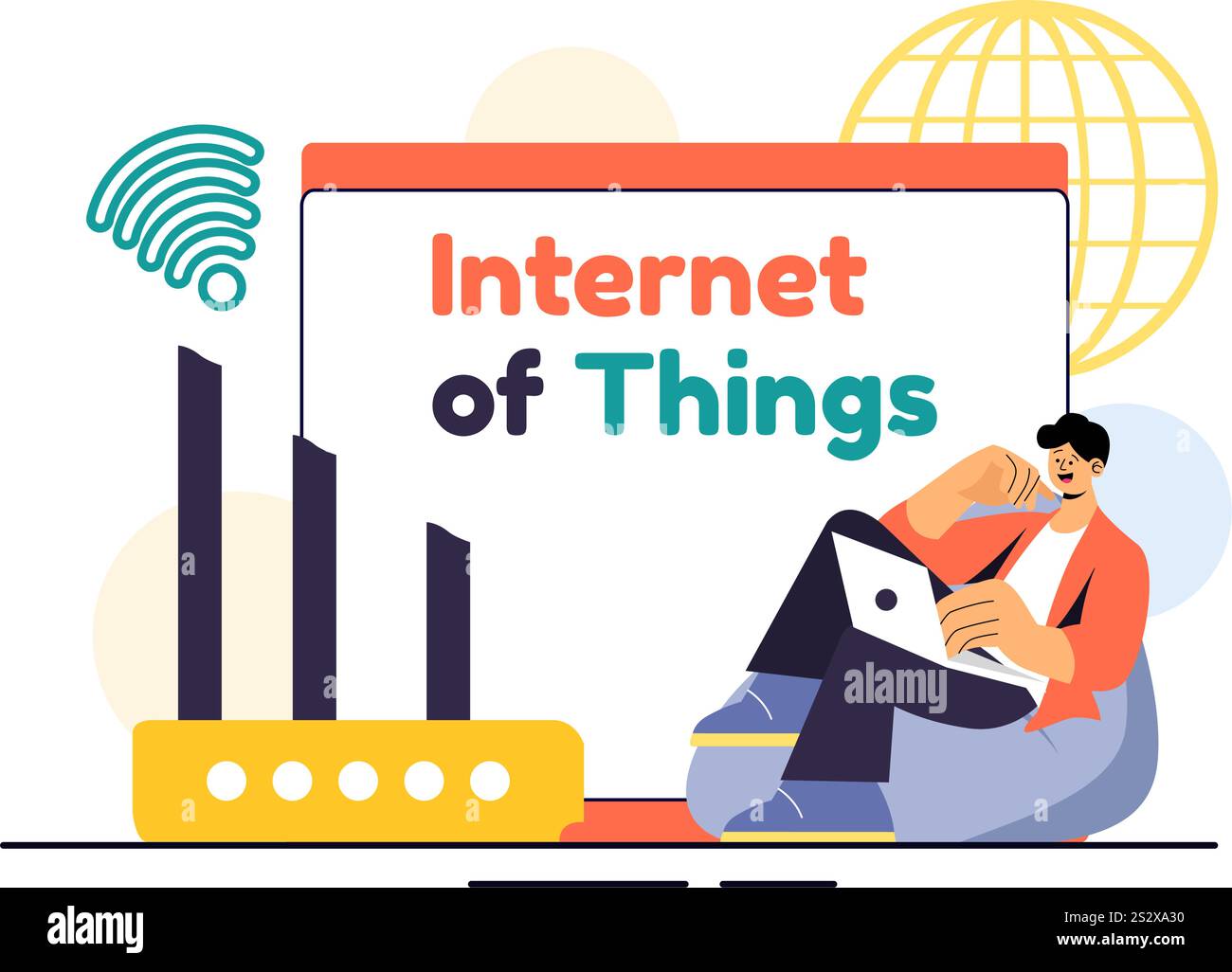 Internet of Things IoT Vector Illustration featuring Technology, Smart ...