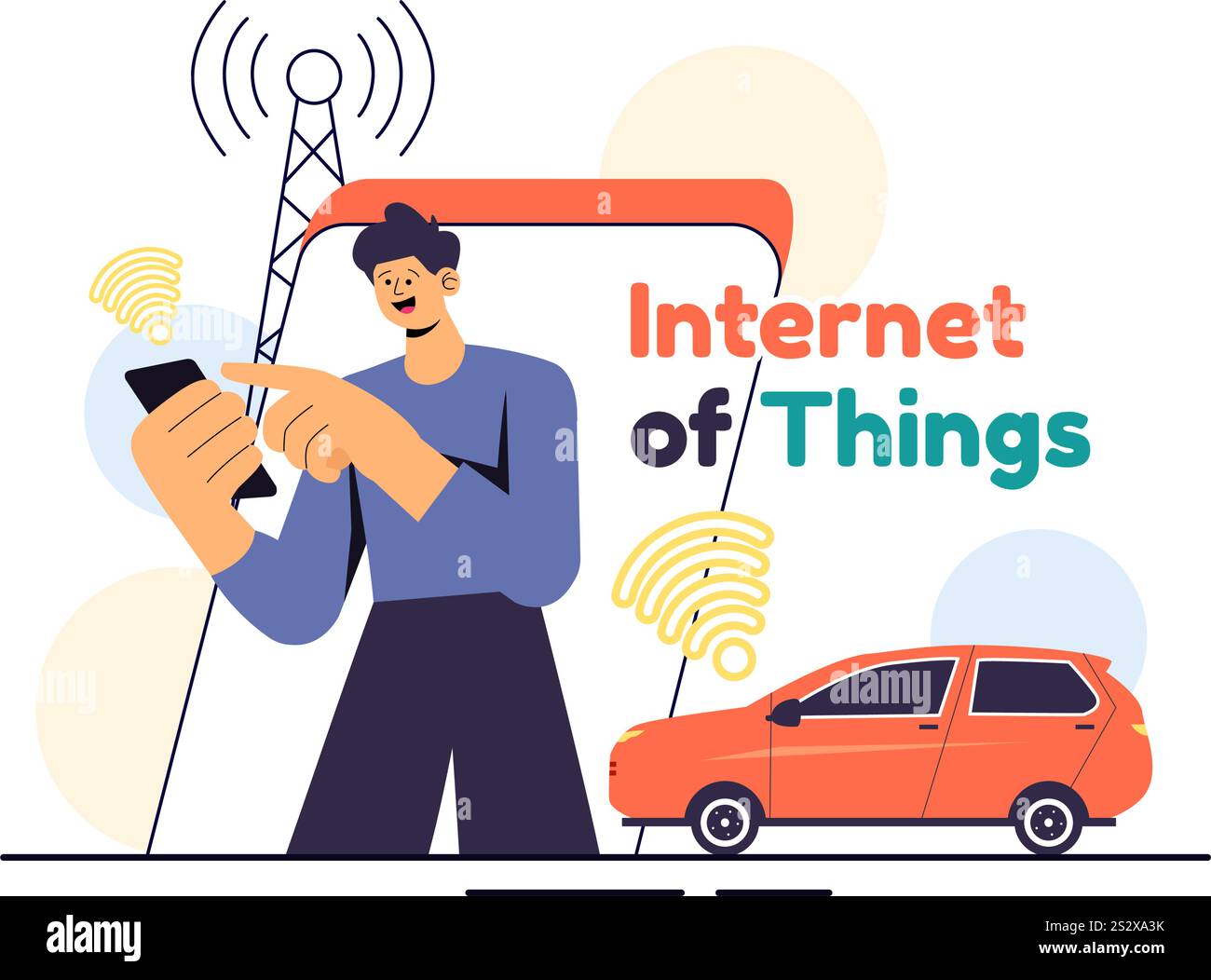 Internet of Things IoT Vector Illustration featuring Technology, Smart ...