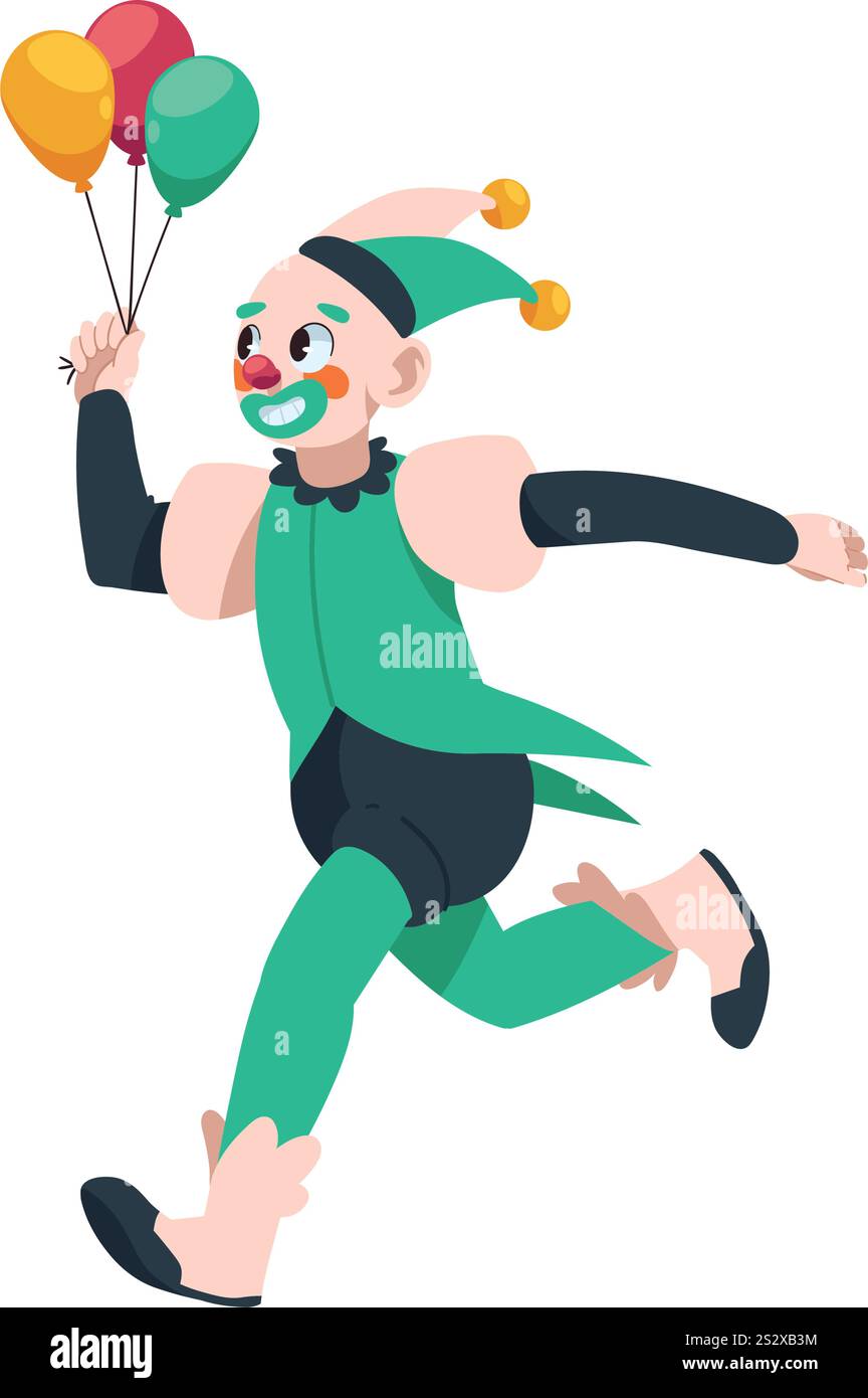 happy clown with balloons cartoon Stock Vector Image & Art - Alamy