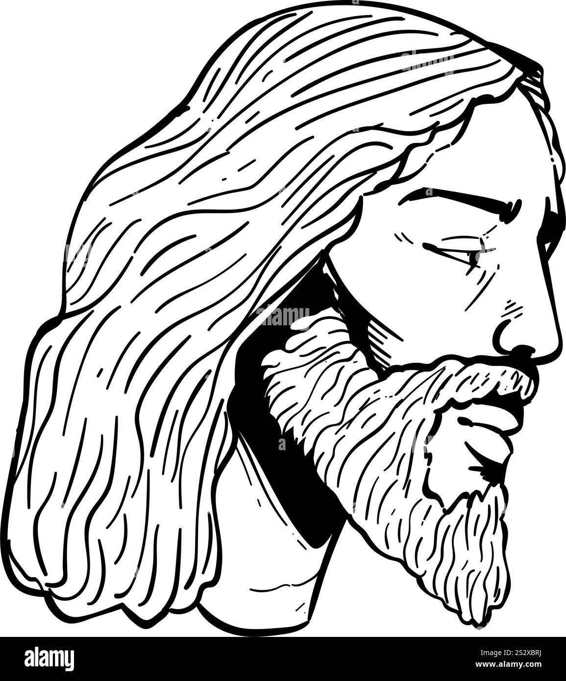 jesus christ side view sketch Stock Vector Image & Art - Alamy