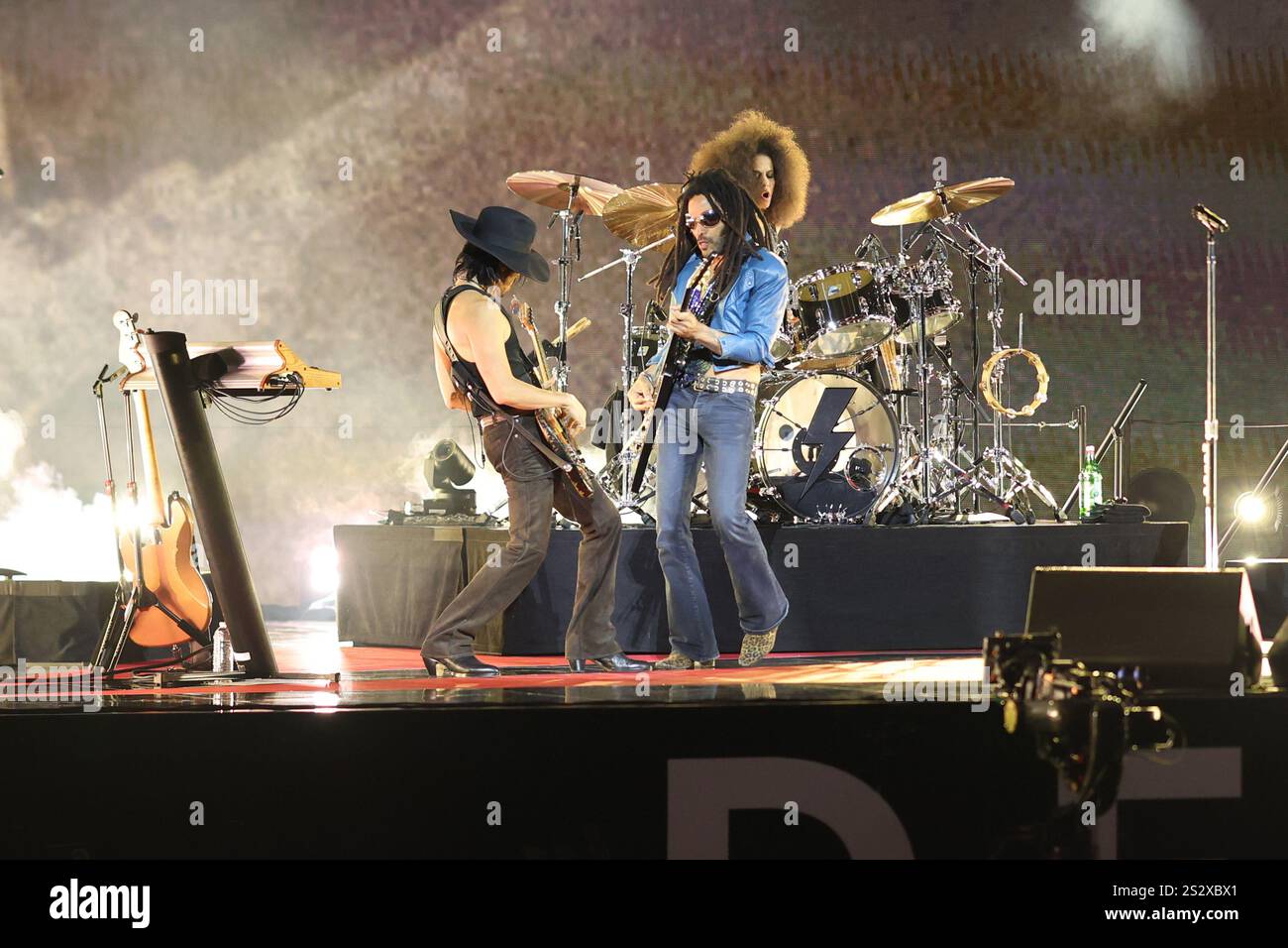 Las Vegas, NV, USA. 7th Jan, 2025. Lenny Kravitz performs after the CES ...