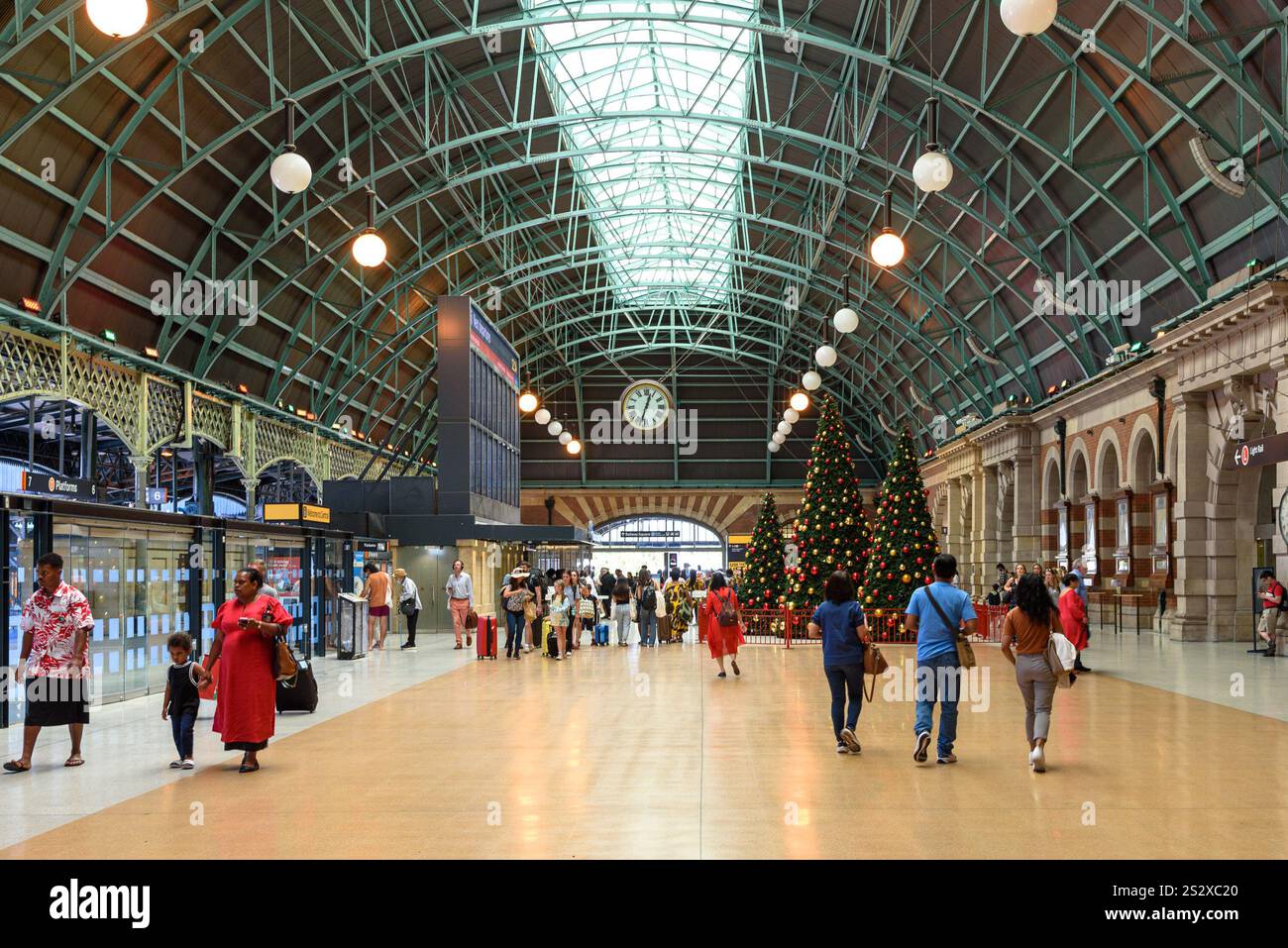 The departures board and transport information desk in the Grand ...