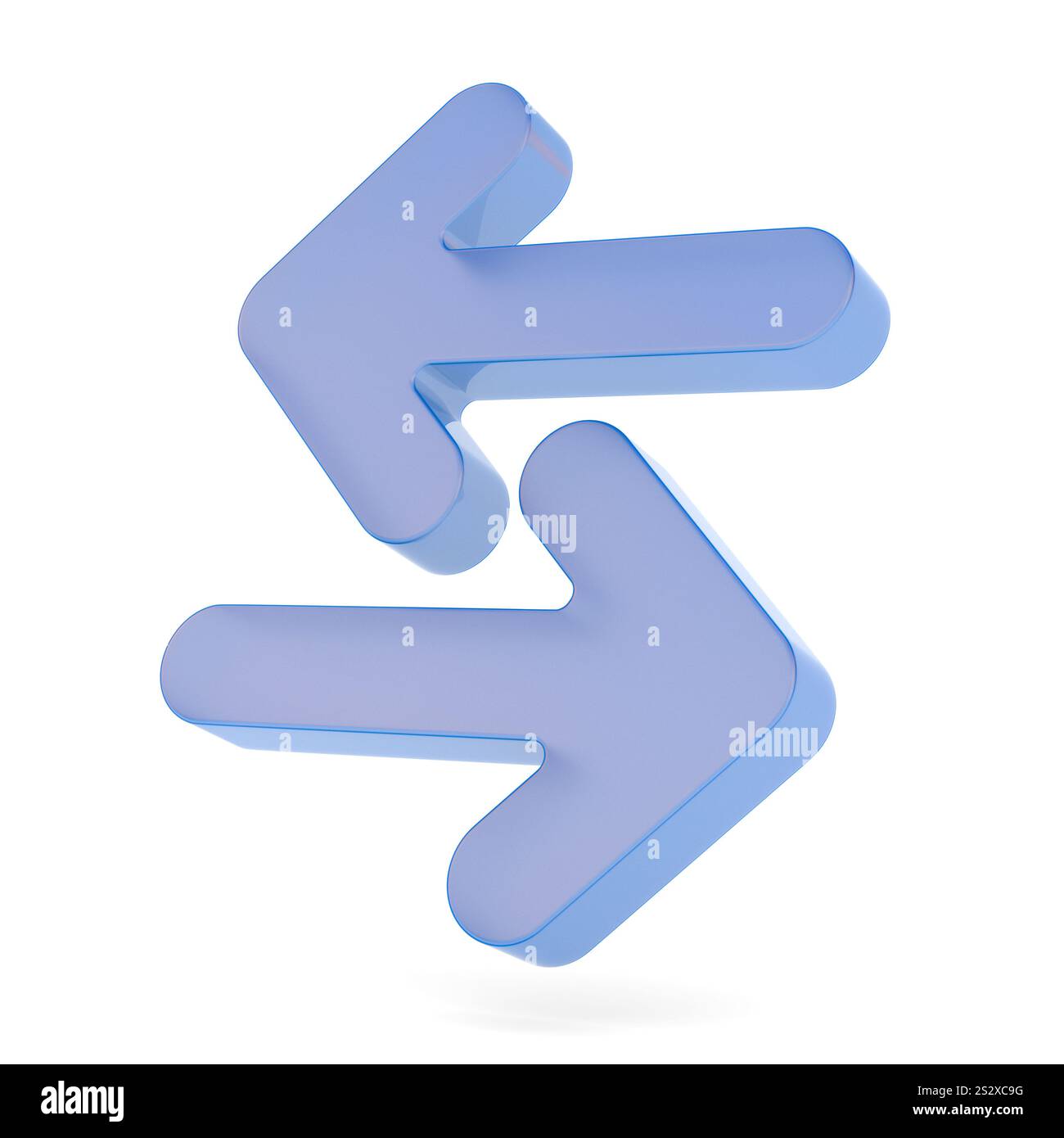 two arrow on white background. Isolated 3D illustration Stock Photo - Alamy