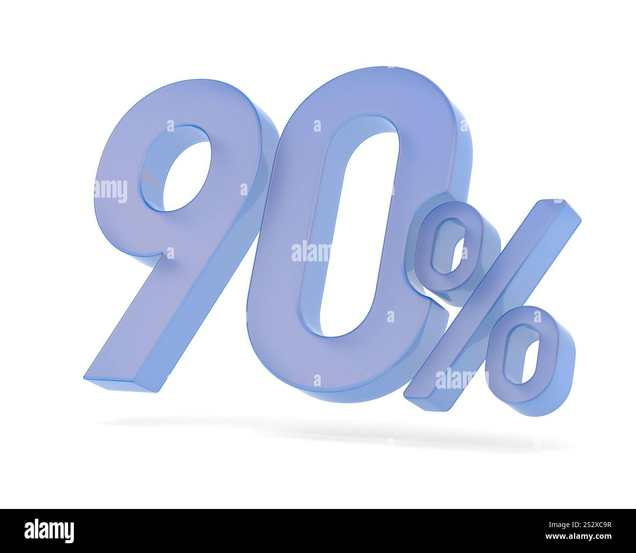 Ninety percent on white background. Isolated 3D illustration Stock ...