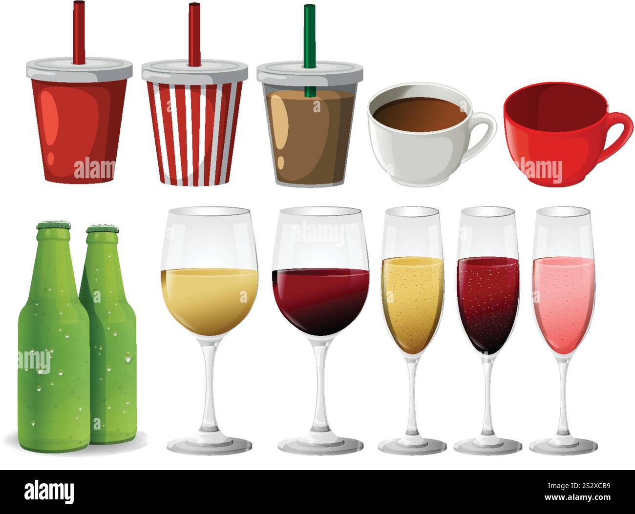 Assorted drinks vector vectors hi-res stock photography and images - Alamy