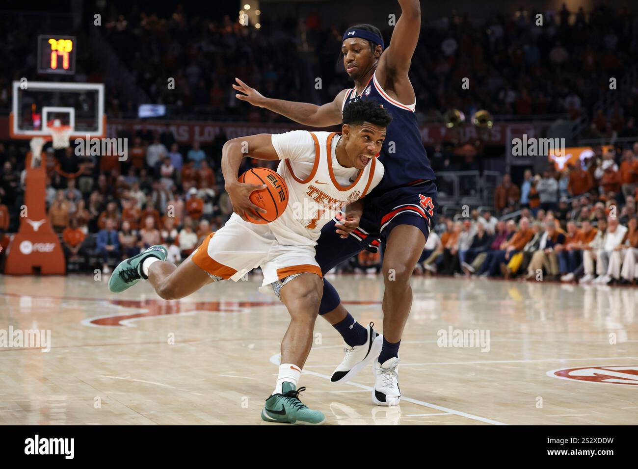 AUSTIN, TX - JANUARY 07: Texas Longhorns guard Julian Larry (1) drives ...