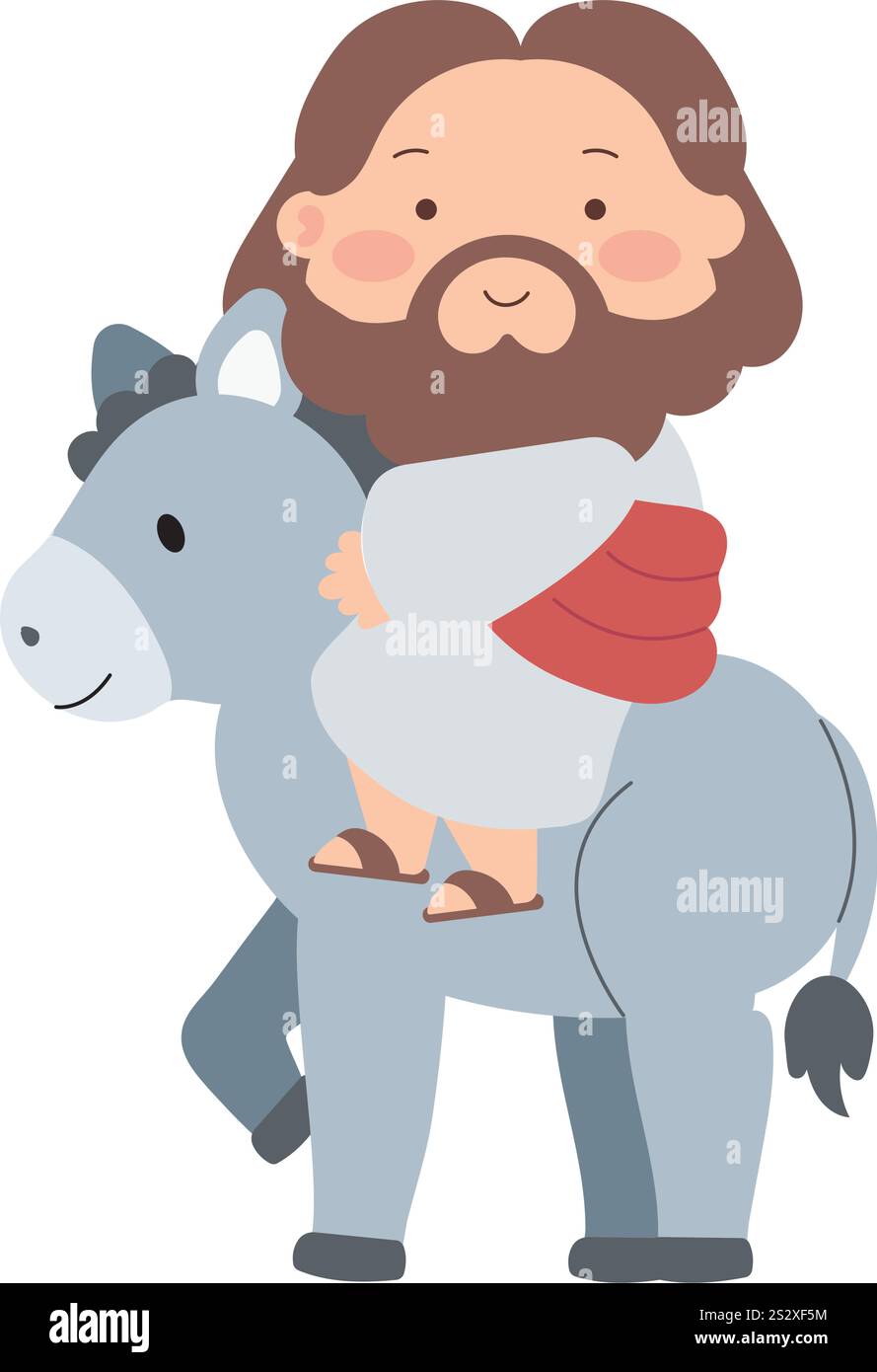 cute jesus riding donkey Stock Vector Image & Art - Alamy