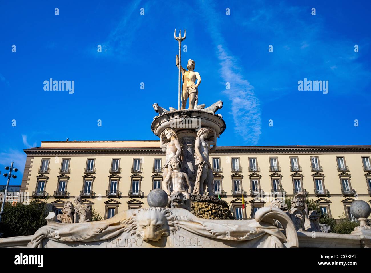 Naples tourist triton fountain hi-res stock photography and images - Alamy