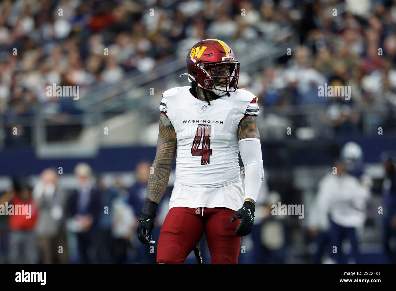 Washington Commanders linebacker Frankie Luvu (4) during a NFL football ...