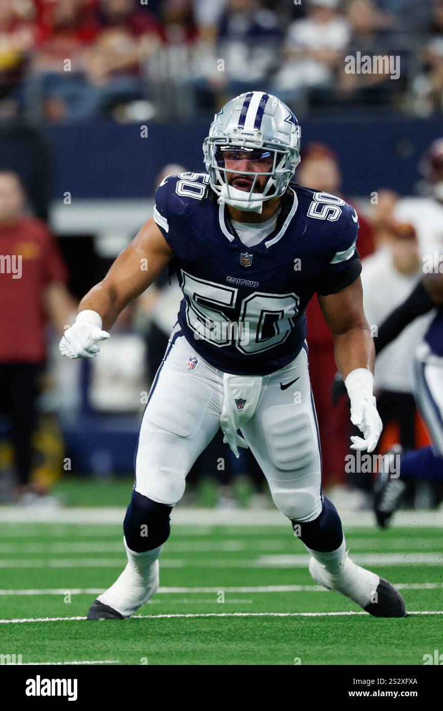 Dallas Cowboys linebacker Eric Kendricks (50) looks to defend during a ...