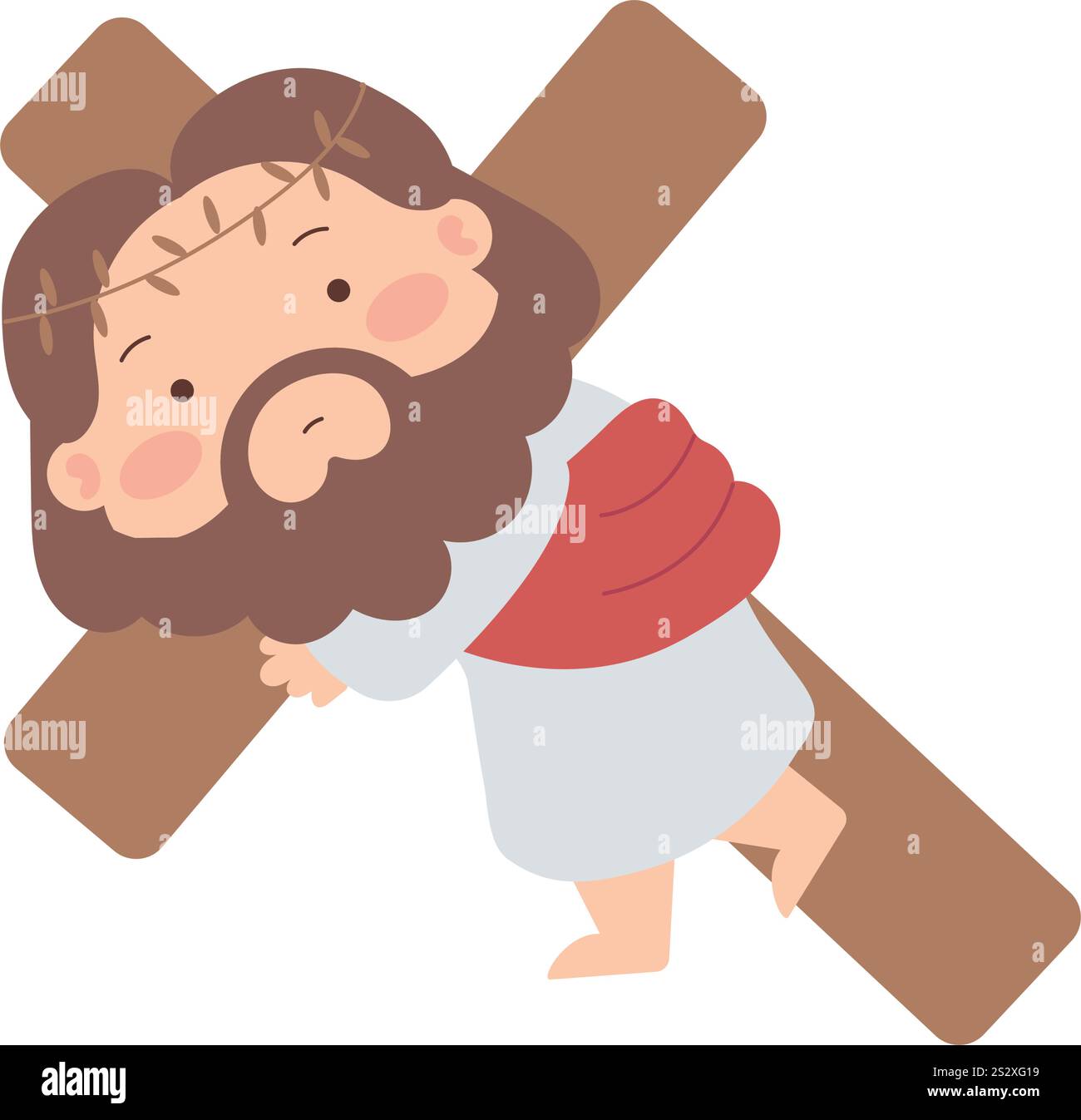cute jesus carrying cross Stock Vector Image & Art - Alamy