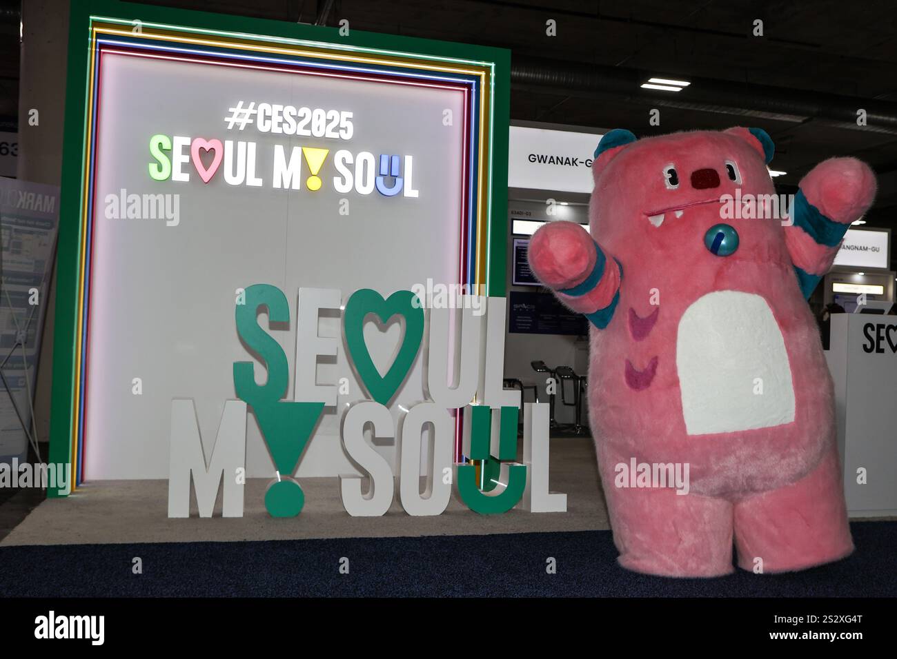 Las Vegas, NV, USA. 7th Jan, 2025. A mascot poses for a photo during ...