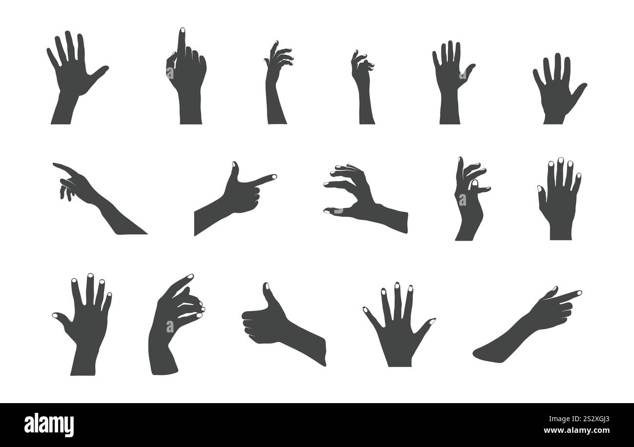 Hand silhouette, Hand vectors, Hand gesture silhouette, Hand gesture icon, Hand gesture vector ...