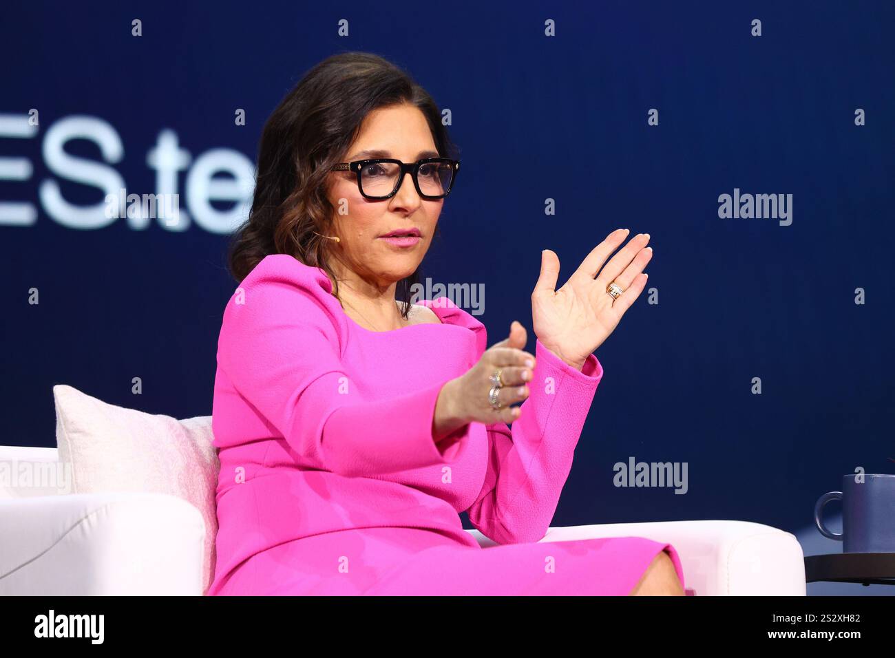Linda Yaccarino, CEO of X Corp, speaks during a Keynote at the 2025 ...