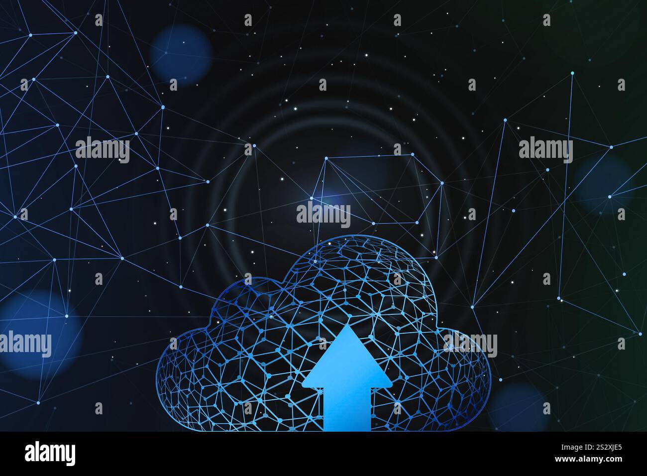 Digital Cloud computing information technology on blue background and network Stock Photo - Alamy
