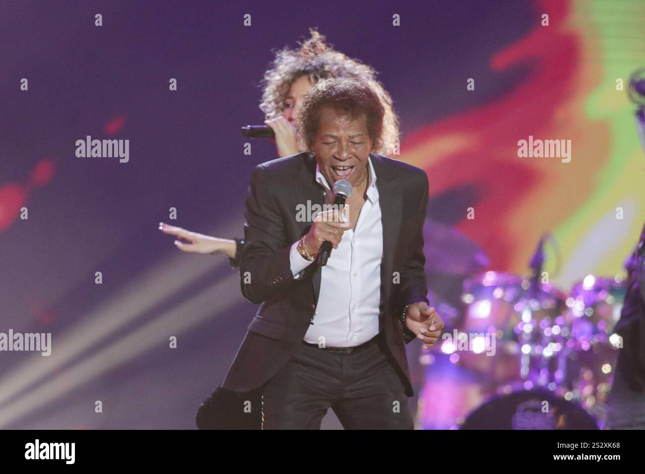 Chorzow, Poland. 01st Jan, 2025. Patrick Jean-Baptiste, "Ottawan" performs live during New Year ...