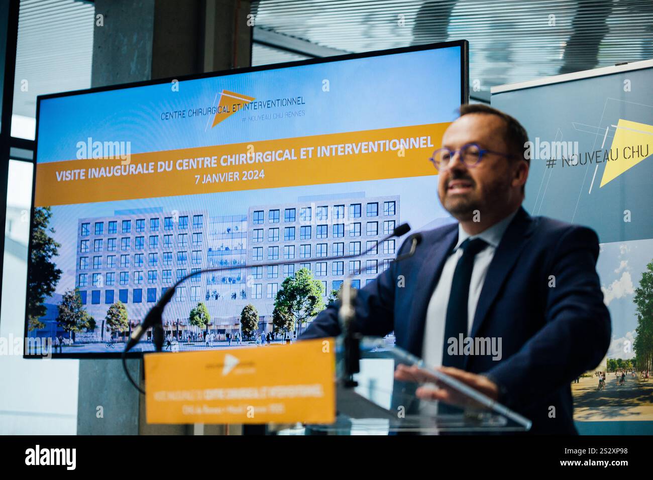 Rennes, France. 07th Jan, 2025. Yannick NEUDER, Minister of Health and ...