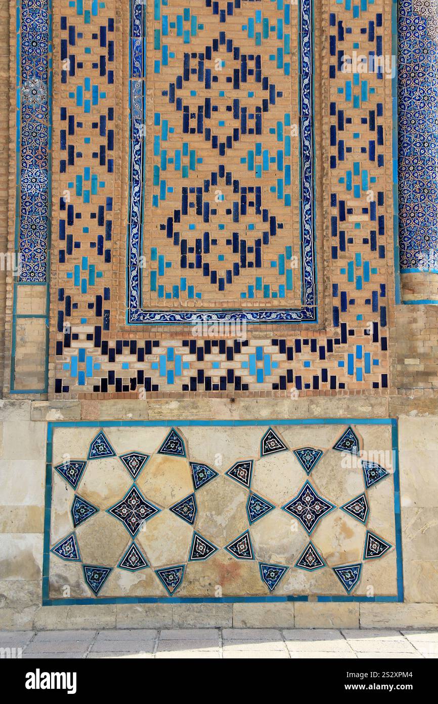 Ahmet Yesevi Tomb was built by Timur in 1389. The entrance gate and ...