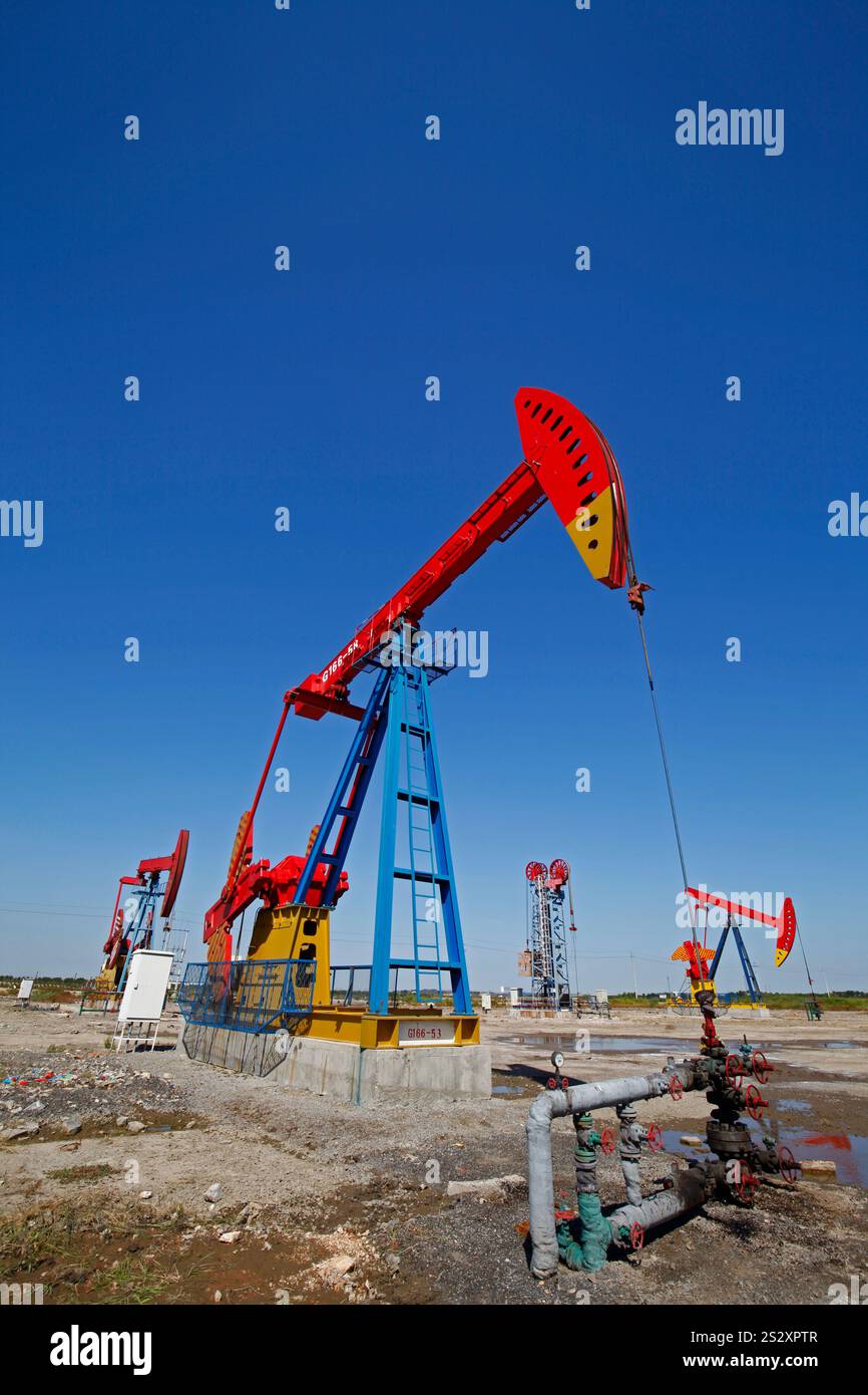 Oil pump, oil industry equipment Stock Photo - Alamy