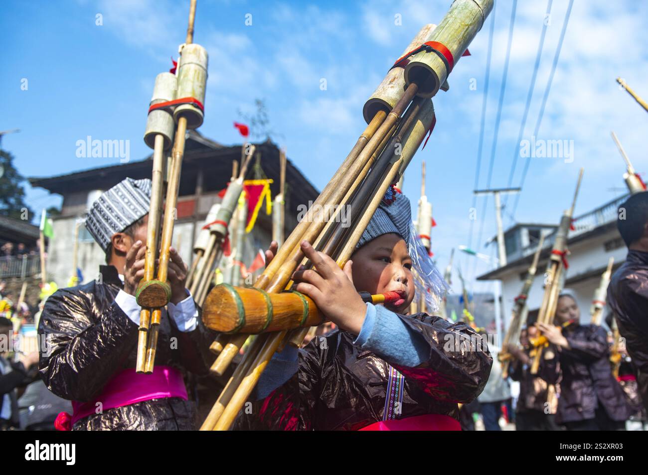 People of Miao ethnic group celebrate the Lusheng Festival in Congjiang ...