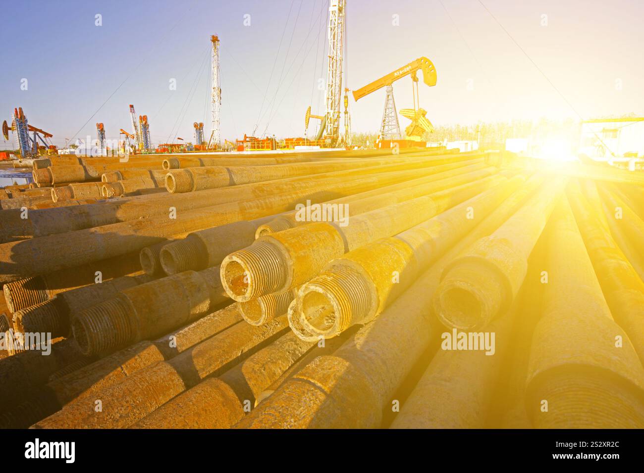 Oil drill pipe Stock Photo - Alamy