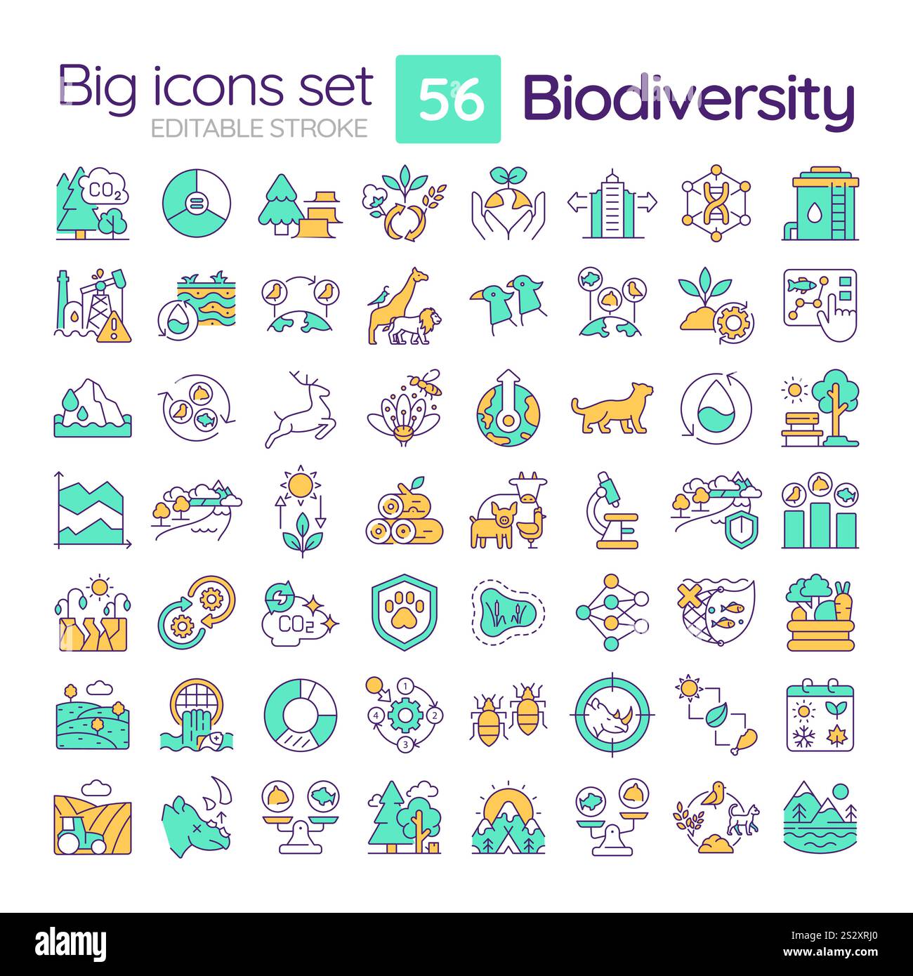 Nature biodiversity flat design Cut Out Stock Images & Pictures - Alamy