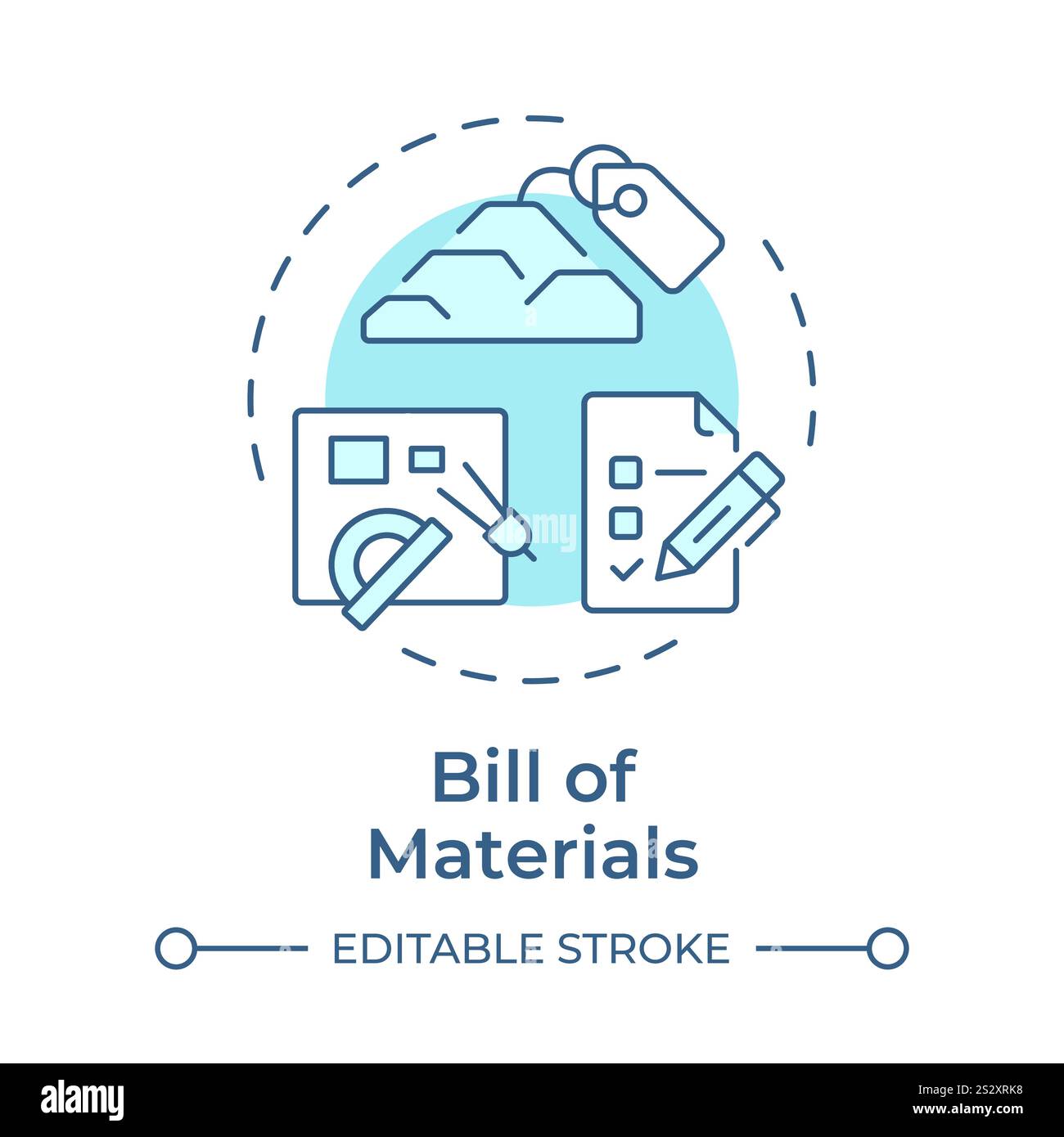 Bill of materials soft blue concept icon Stock Vector Image & Art - Alamy