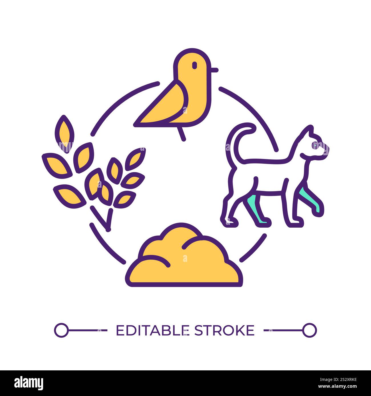 Food chain cycle RGB color icon Stock Vector Image & Art - Alamy