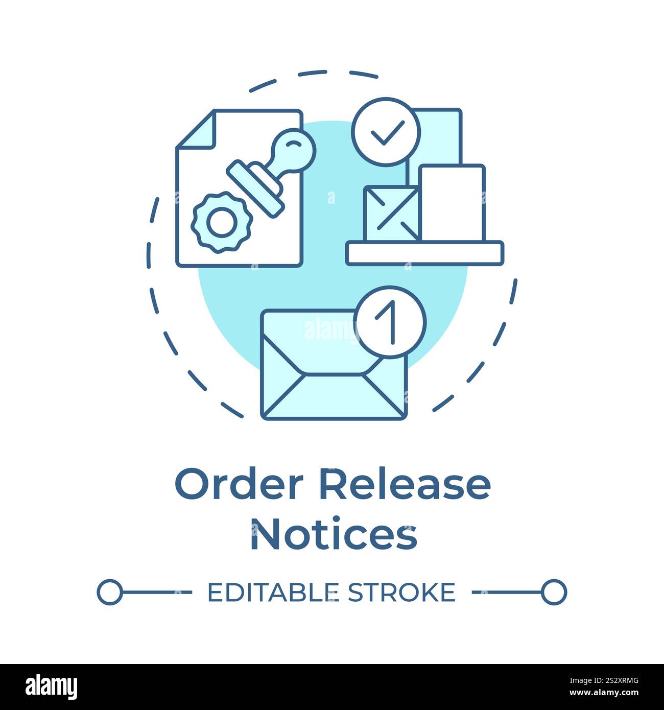 Order release notices soft blue concept icon Stock Vector Image & Art ...