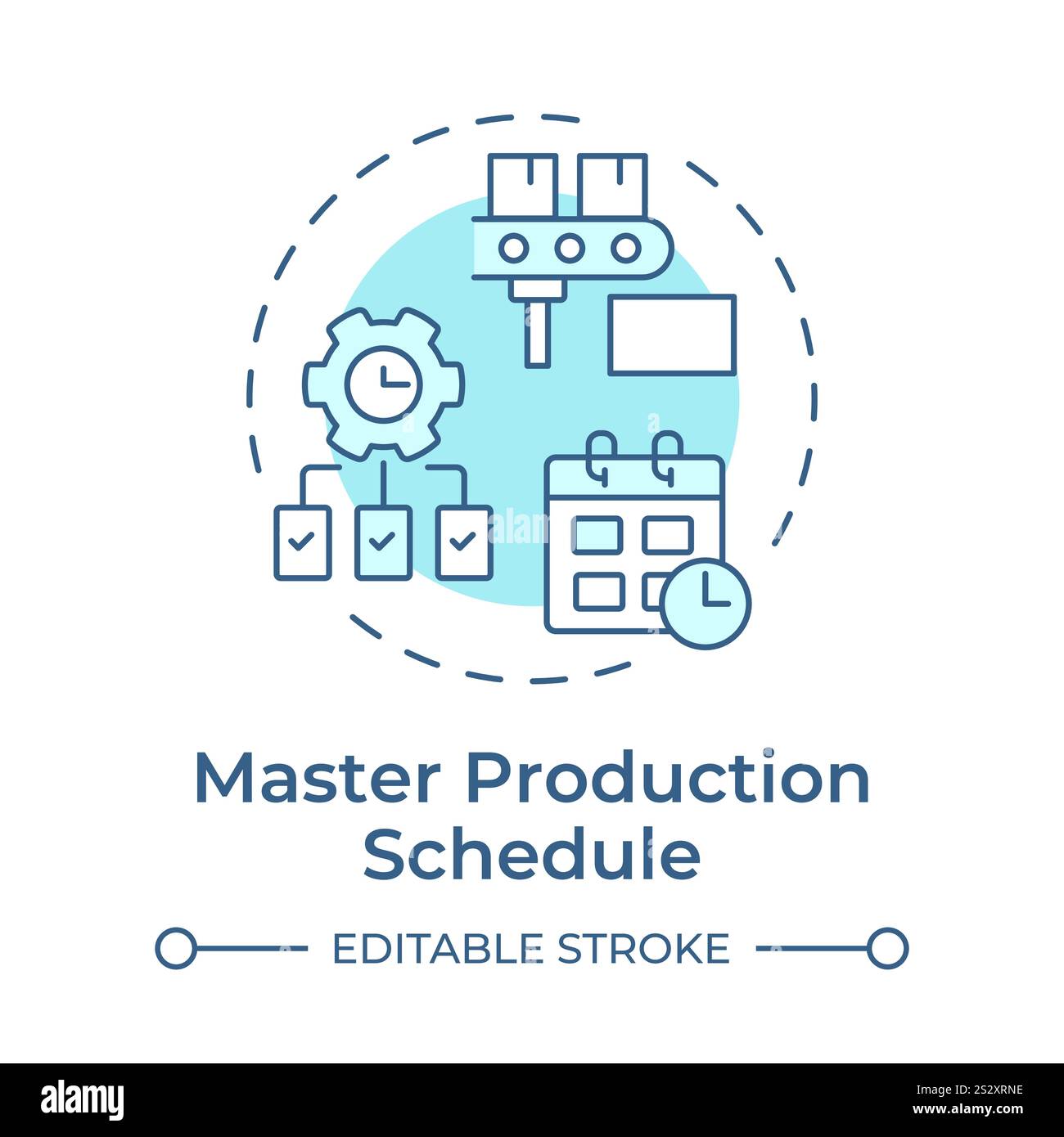 Master production schedule soft blue concept icon Stock Vector Image ...