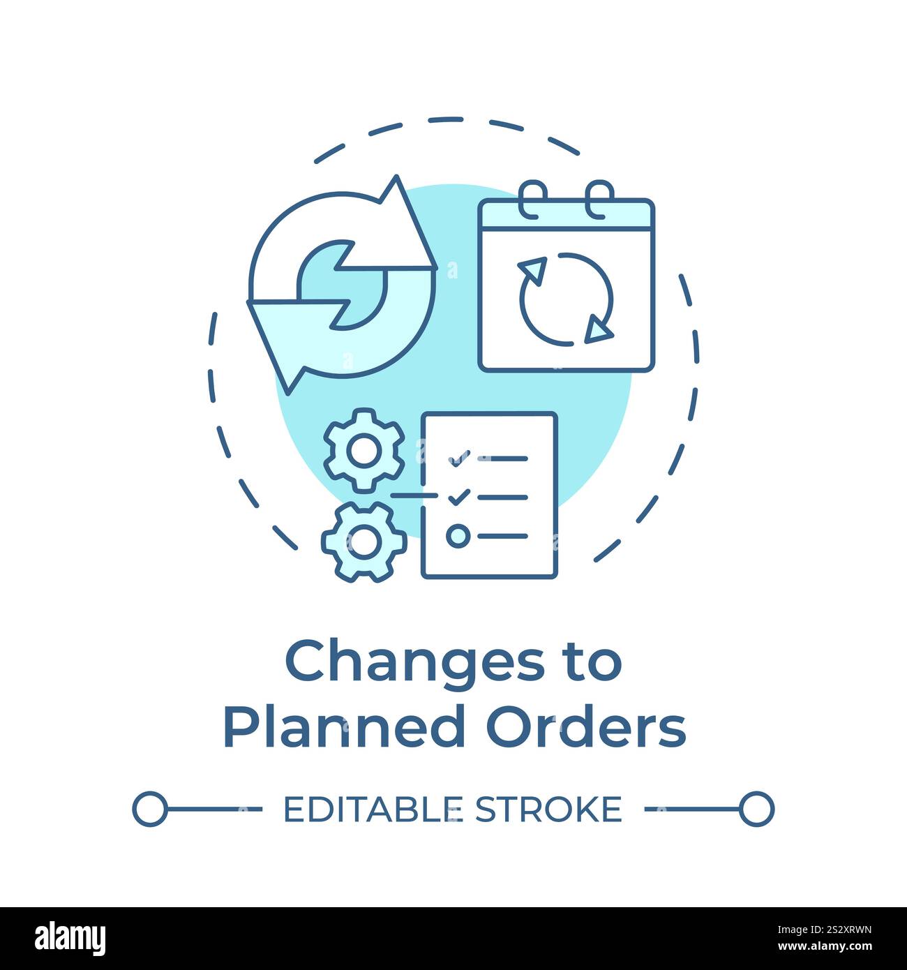 Changes to planned orders soft blue concept icon Stock Vector Image ...