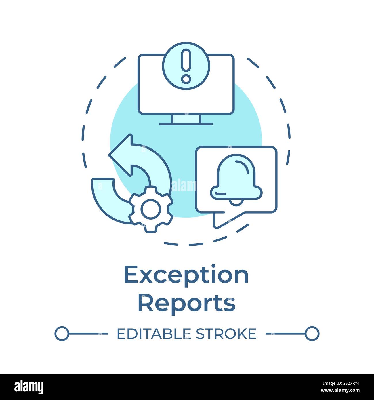 Exception reports soft blue concept icon Stock Vector Image & Art - Alamy