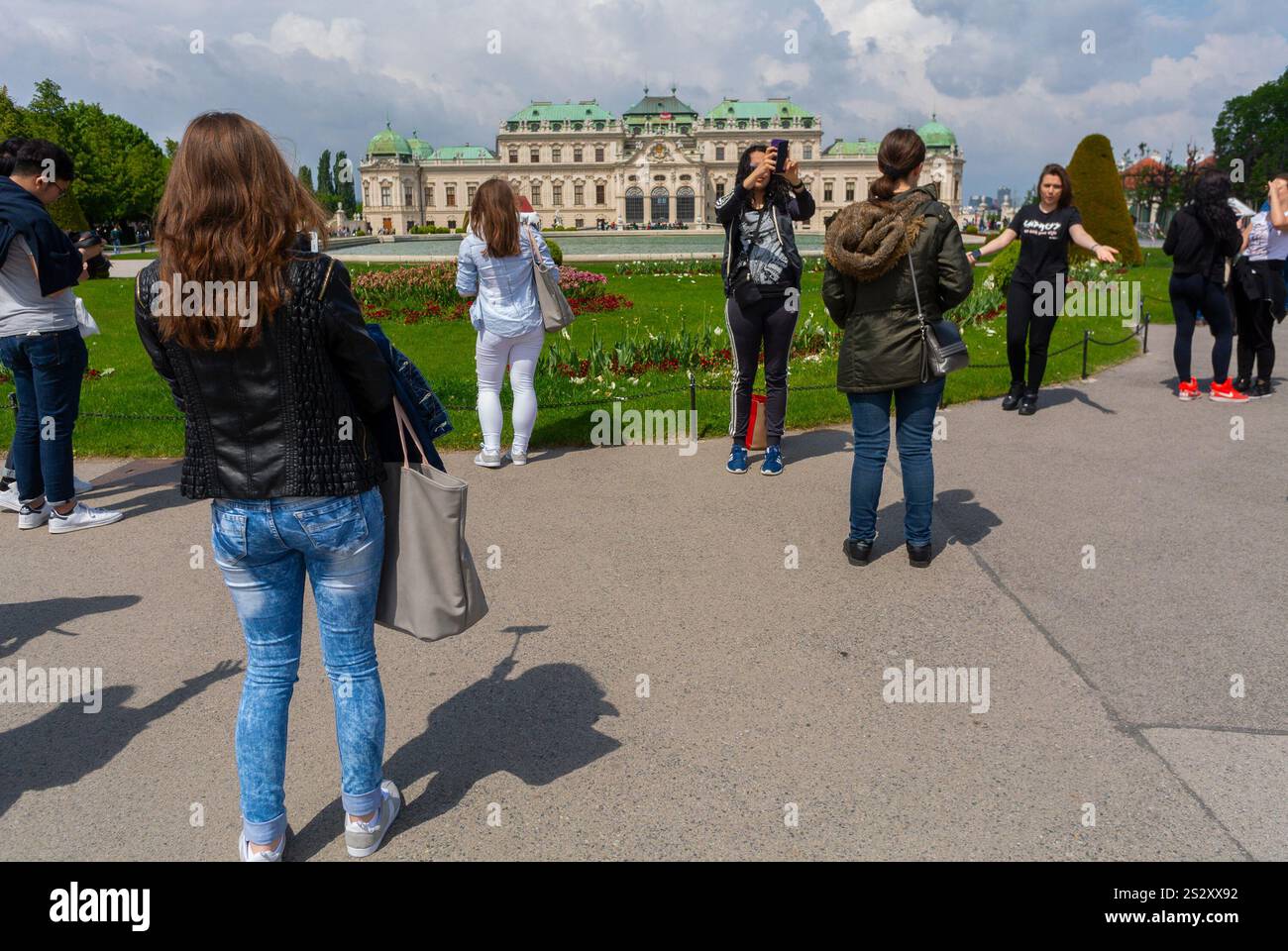 Vienna, Austria, Crowd People, Young Tourists, Visiting Public Park ...