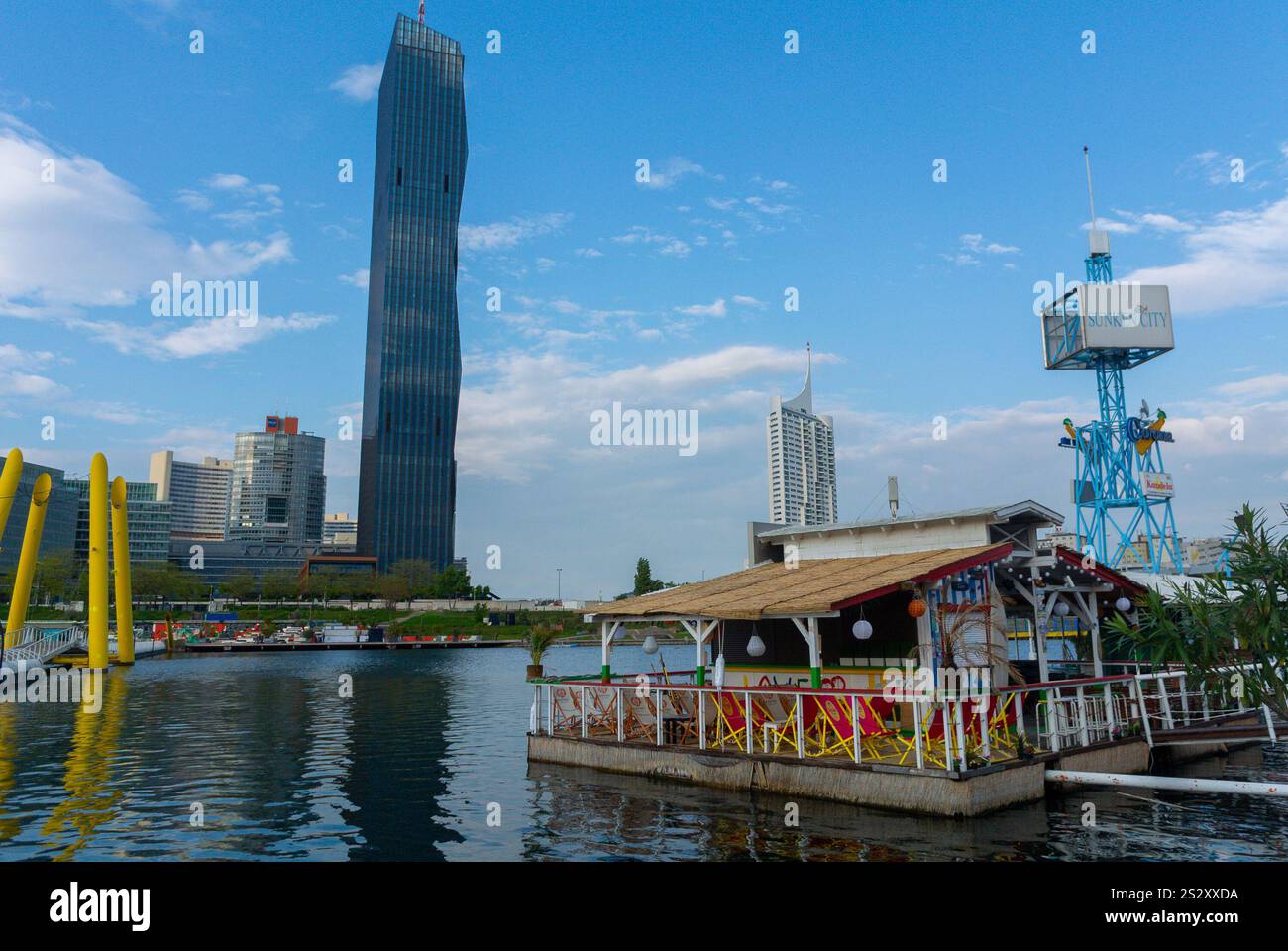 Vienna, Austria, Scenic View, Renovated Danube River Bank, Neighborhood ...