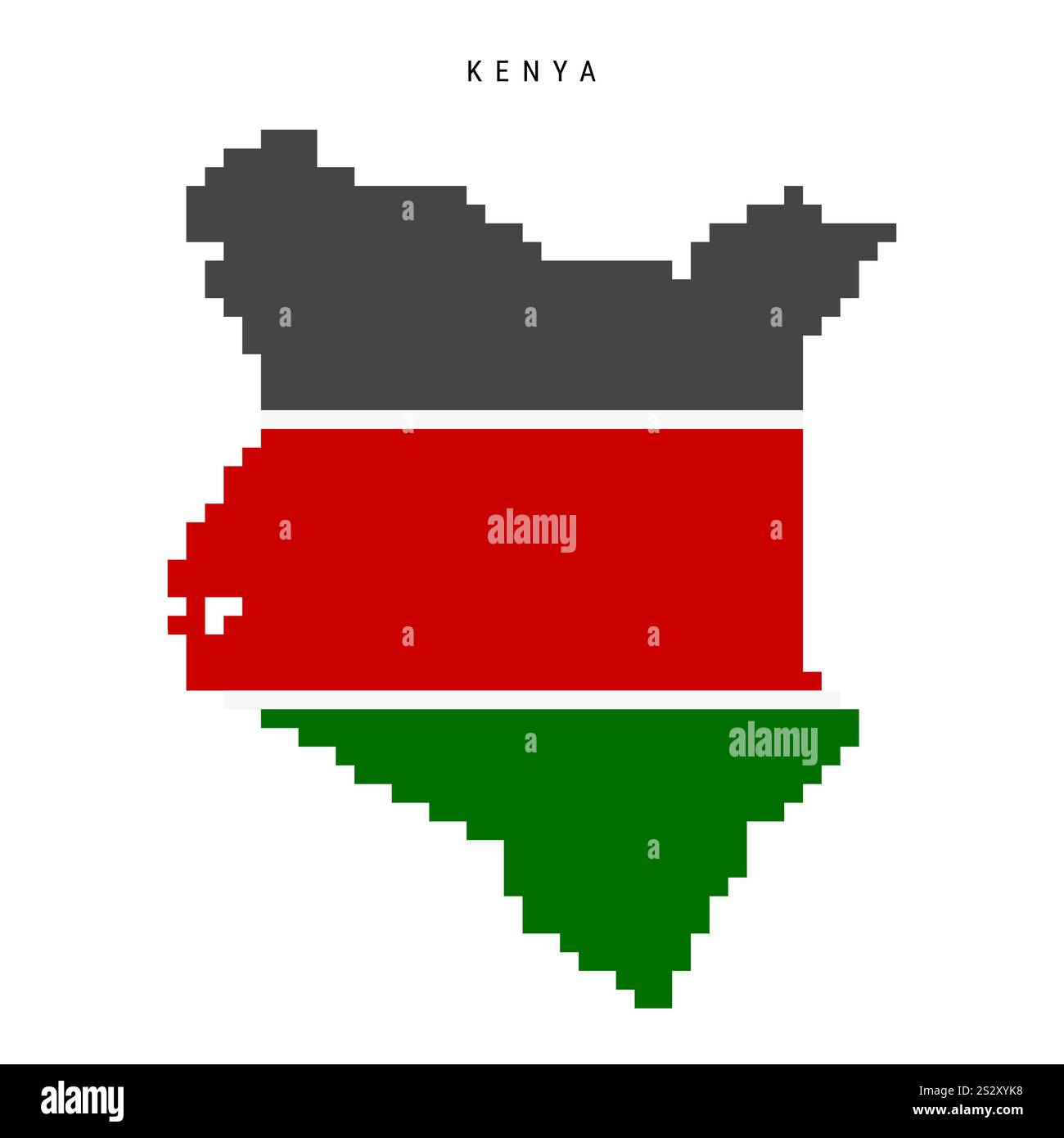 Kenya pixel flag map icon. Flat vector illustration isolated on white Stock Vector Image & Art ...