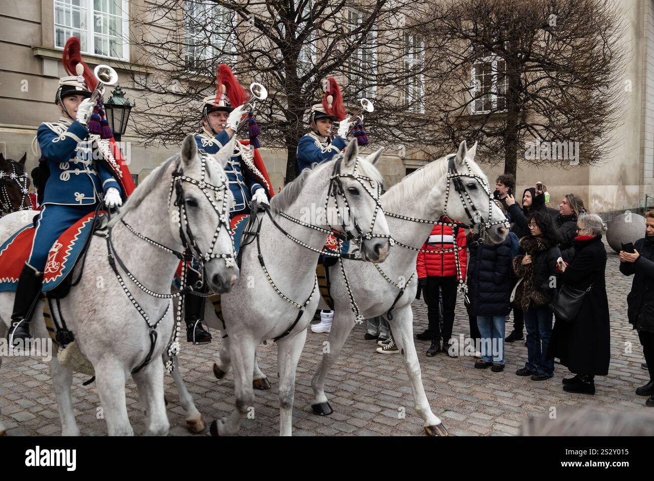 The Guard Hussar Regiment's Mounted Squadron seen from Christiansborg ...