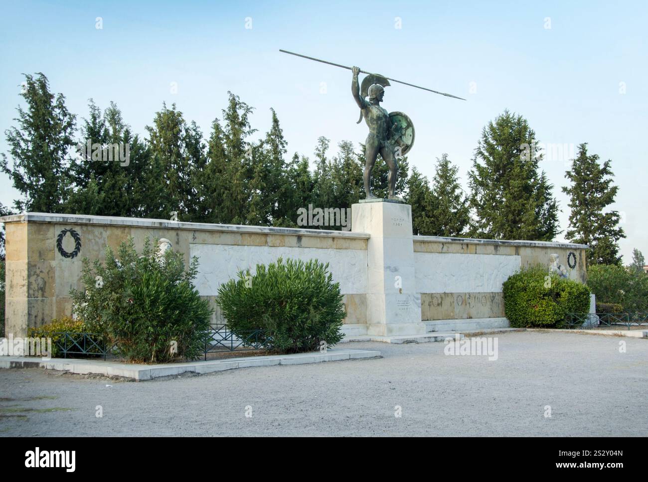 Monument of Spartans and the Statue of King Leonidas in Thermopylae ...