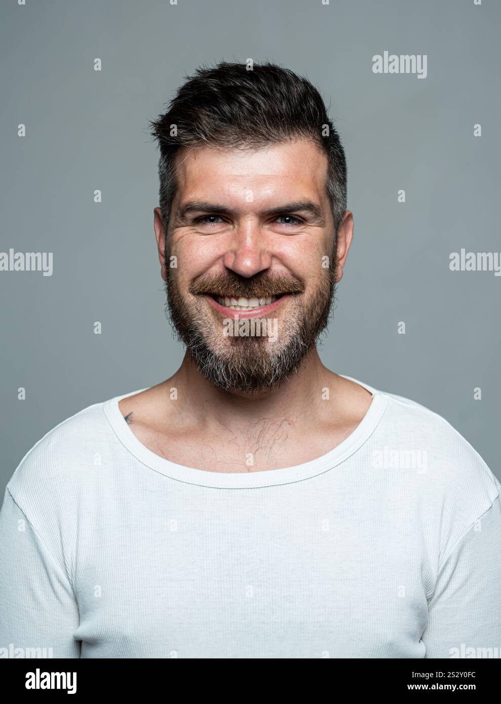 Happy man smile face. Handsome smiling young guy. Positive human facial ...