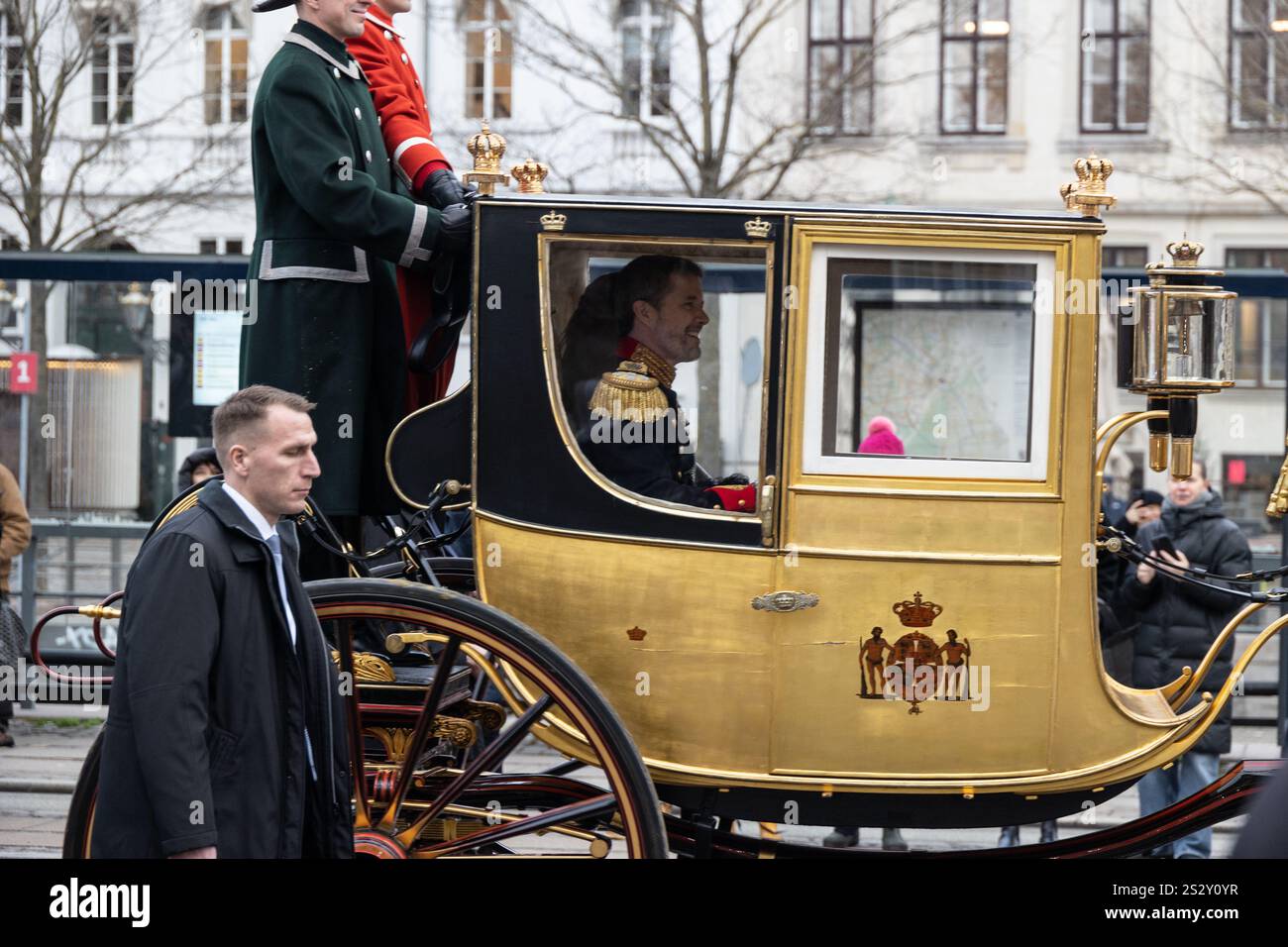 King Frederik X of Denmark and Queen Mary of Denmark seen inside their ...