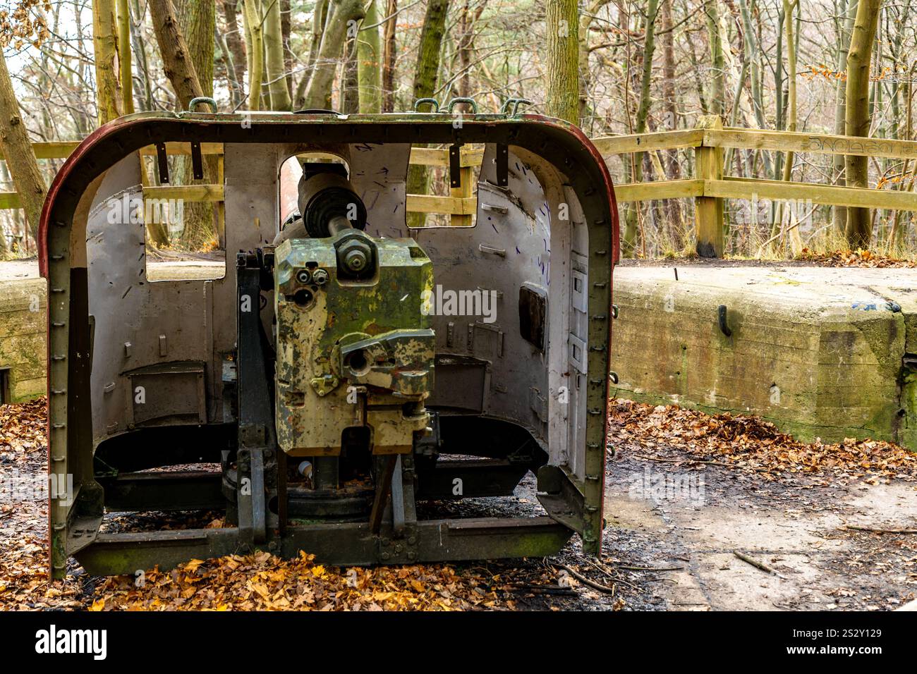 Fire pits in the forest on the coast in Gdynia, military monuments ...
