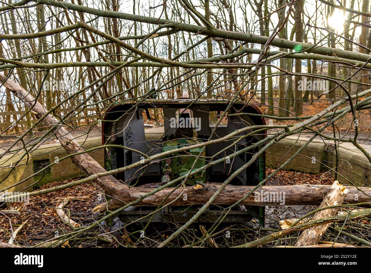 Fire pits in the forest on the coast in Gdynia, military monuments ...