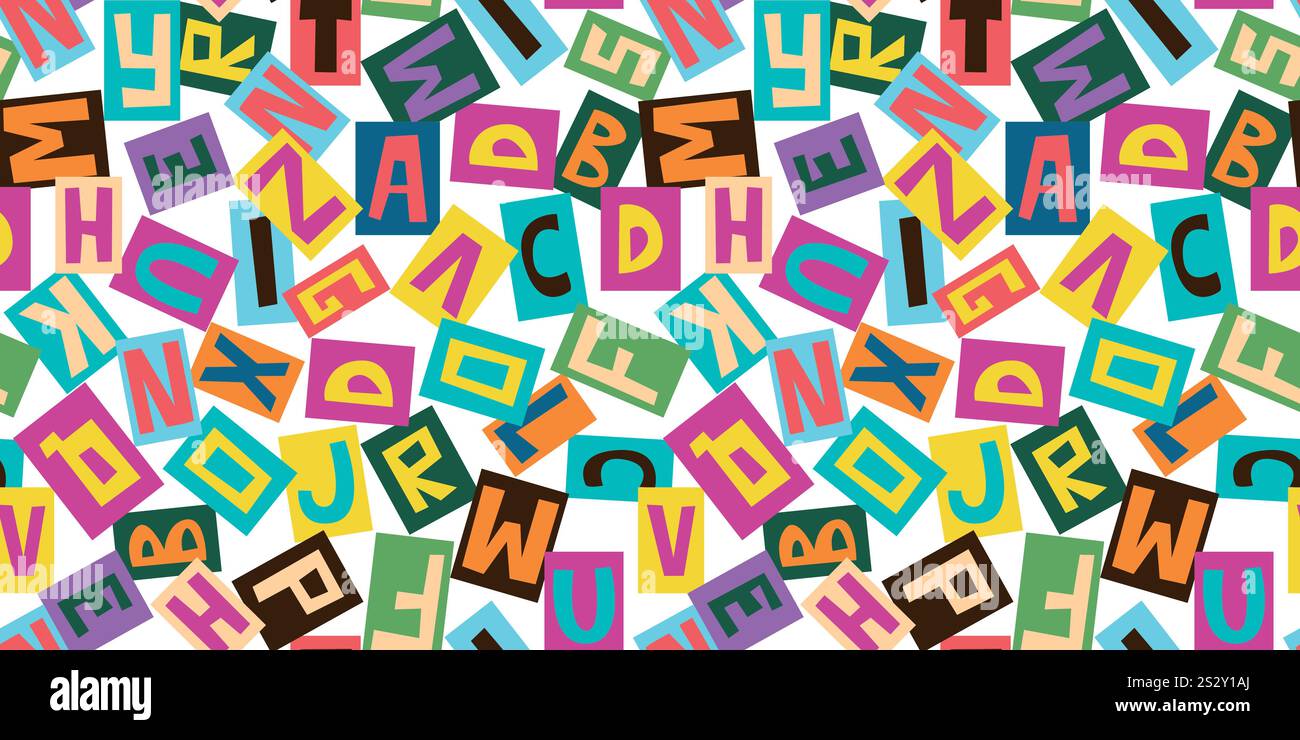 Bright seamless pattern with English alphabet Stock Vector Image & Art ...