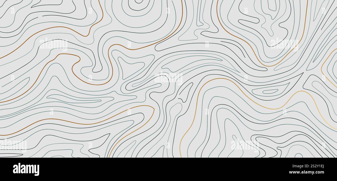 Luxury gold and green line contour map on gray background.vector ...